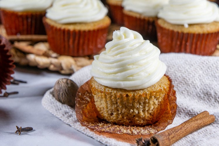 Spice Cupcakes with Cream Cheese Frosting - The Flour Handprint