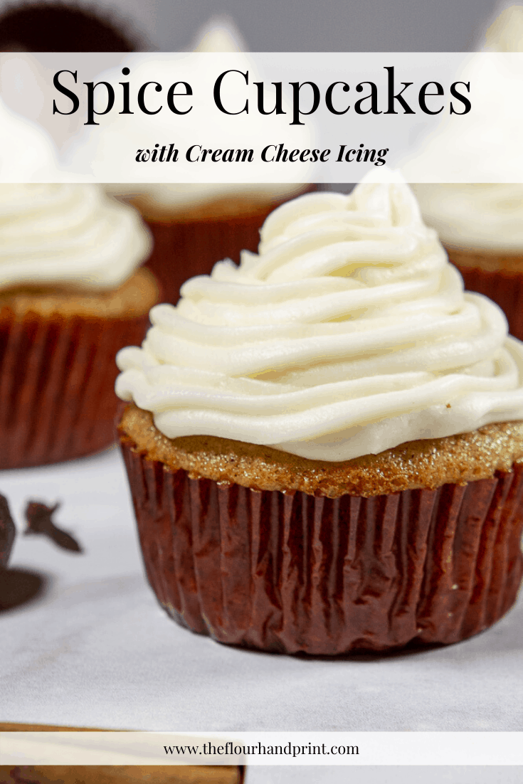 Spice Cupcakes with Cream Cheese Frosting - The Flour Handprint