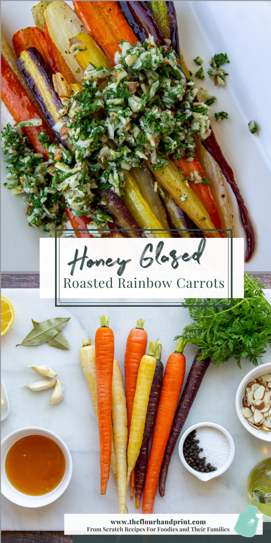 Honey Glazed Roasted Rainbow Carrots - The Flour Handprint