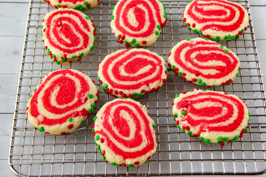 Christmas Pinwheel Sugar Cookies - The Flour Handprint