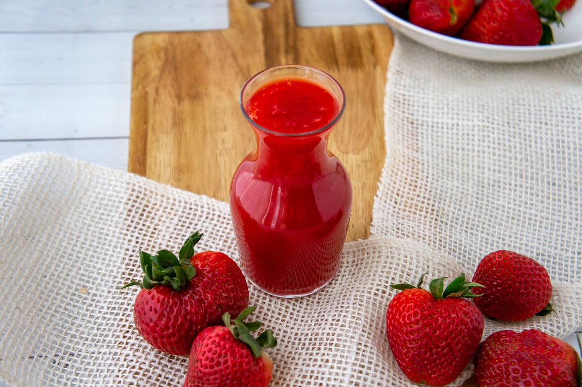 Homemade Strawberry Syrup Recipe - The Flour Handprint